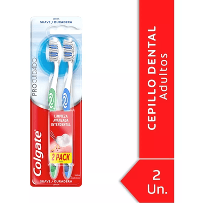 Colgate Cepillo Dental Suave Pro Cuidado Pack X 2 Unidades - pedidosfarma