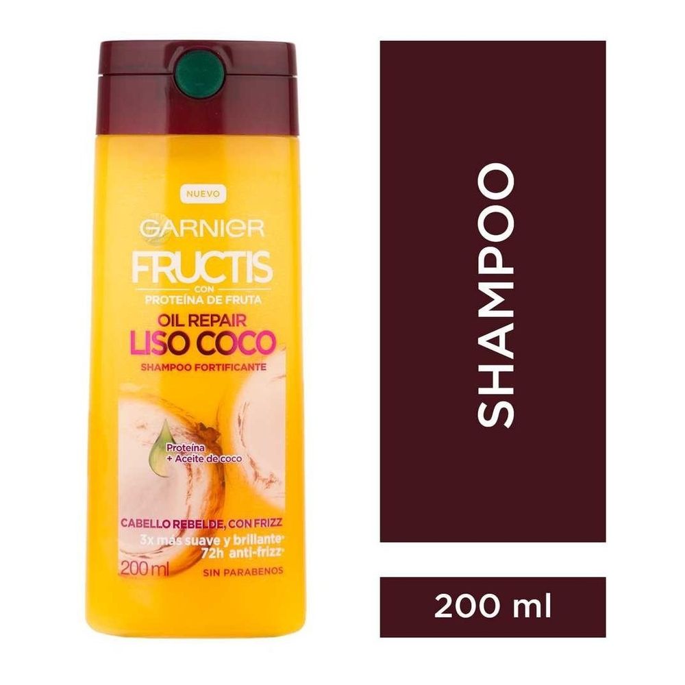 Garnier Fructis Shampoo Oil Repair Liso Coco 200 Ml - pedidosfarma
