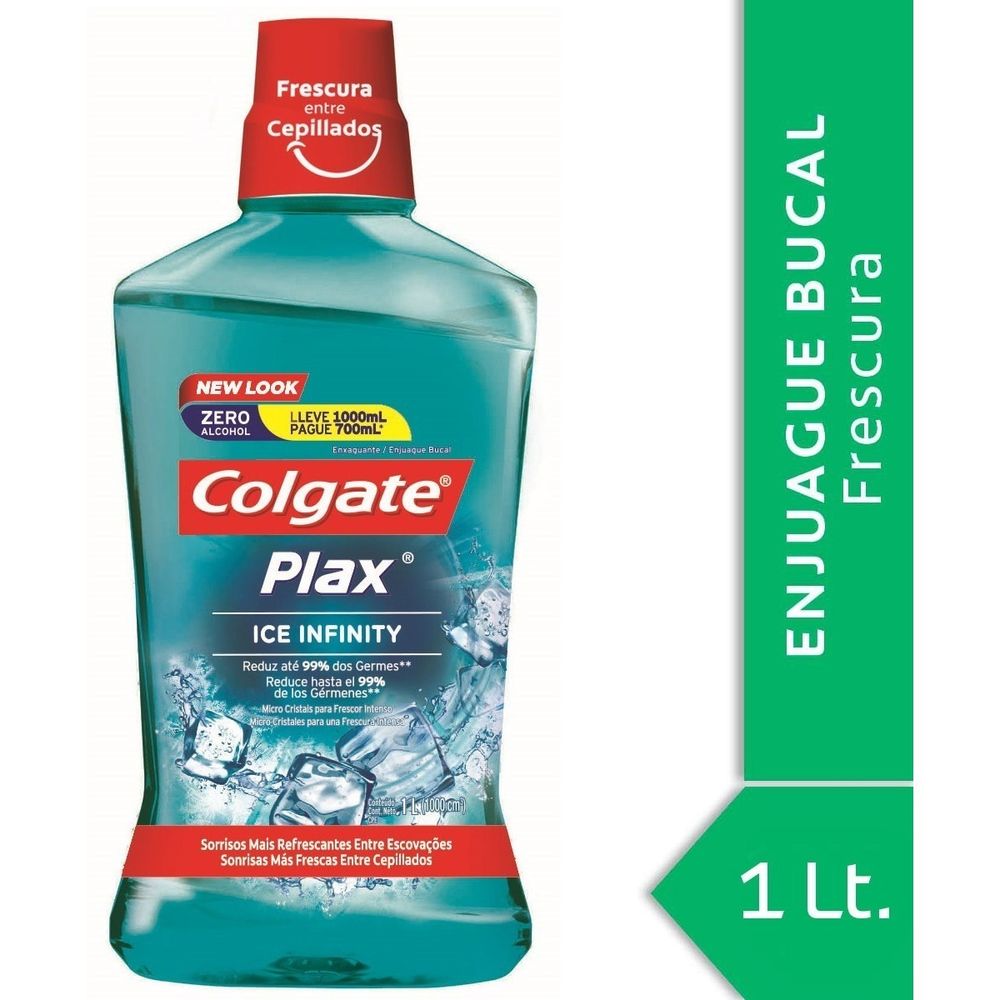 Colgate Plax Ice Infinity Enjuague Bucal Sin Alcohol X1000ml - pedidosfarma