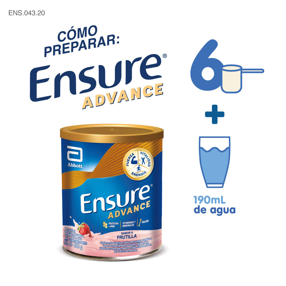 Ensure Advance Suplemento en Polvo Frutilla | Farmaplus - pedidosfarma