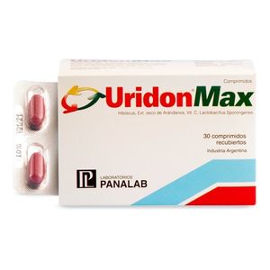 Uridon Max Suplemento Dietario Arándano Y Vitamina C 30 Comp - pedidosfarma