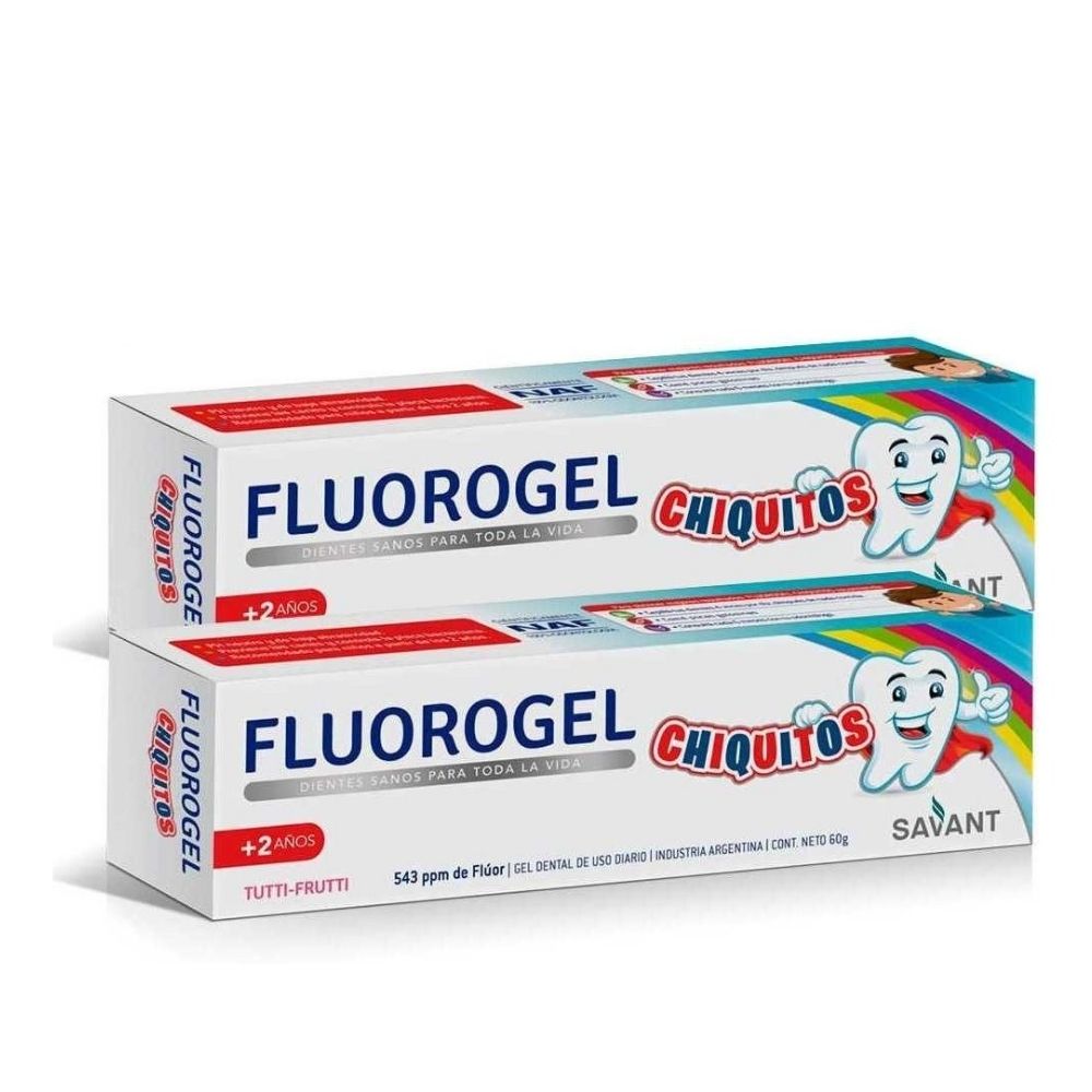 Fluorogel Chiquitos Tutti Frutti Gel Dental Con Fluor 60g 2u - pedidosfarma