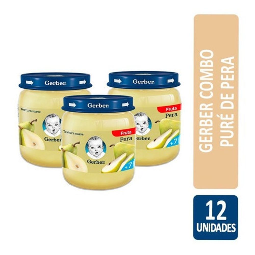 Gerber Combo Puré De Pera X12un De 113gr en FarmaPlus - pedidosfarma
